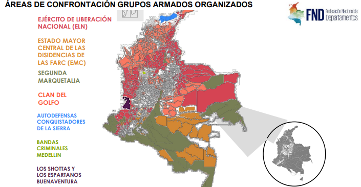Mapa de la violencia: grupos armados y su control territorial en Colombia